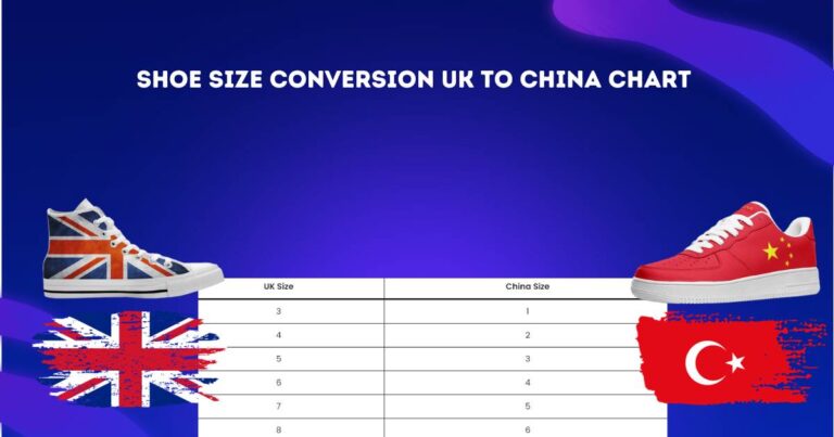 Shoe Size Conversion Chart UK to China