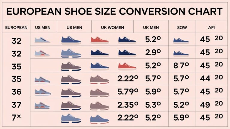 European Shoe Size Conversion Chart with Calculator