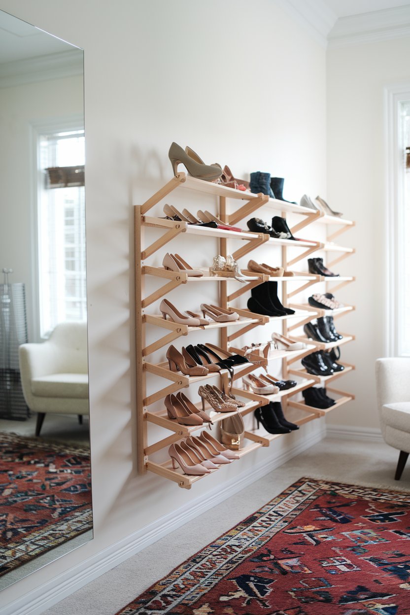 13 DIY Wall-Mounted Shoe Rack Ideas