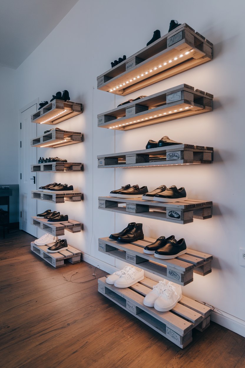 25 Brilliant DIY Pallet Shoe Rack Ideas