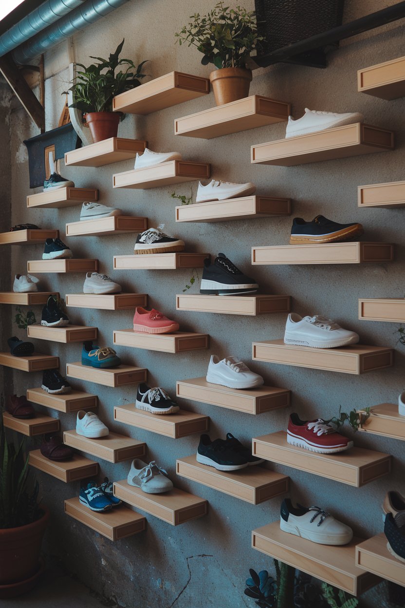 13 DIY Wall-Mounted Shoe Rack Ideas