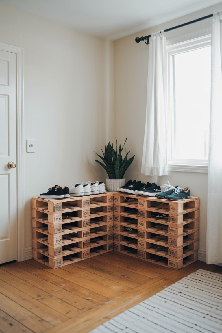 25 Brilliant DIY Pallet Shoe Rack Ideas