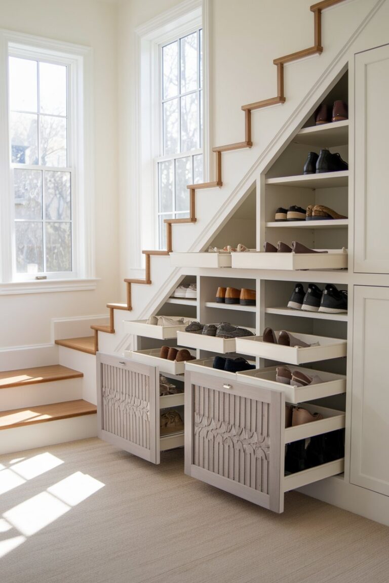 11 DIY Under-Stairs Shoe Storage Ideas