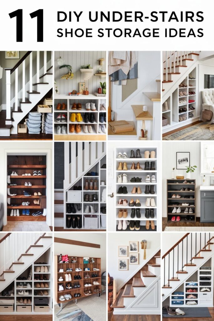 11 DIY Under-Stairs Shoe Storage Ideas