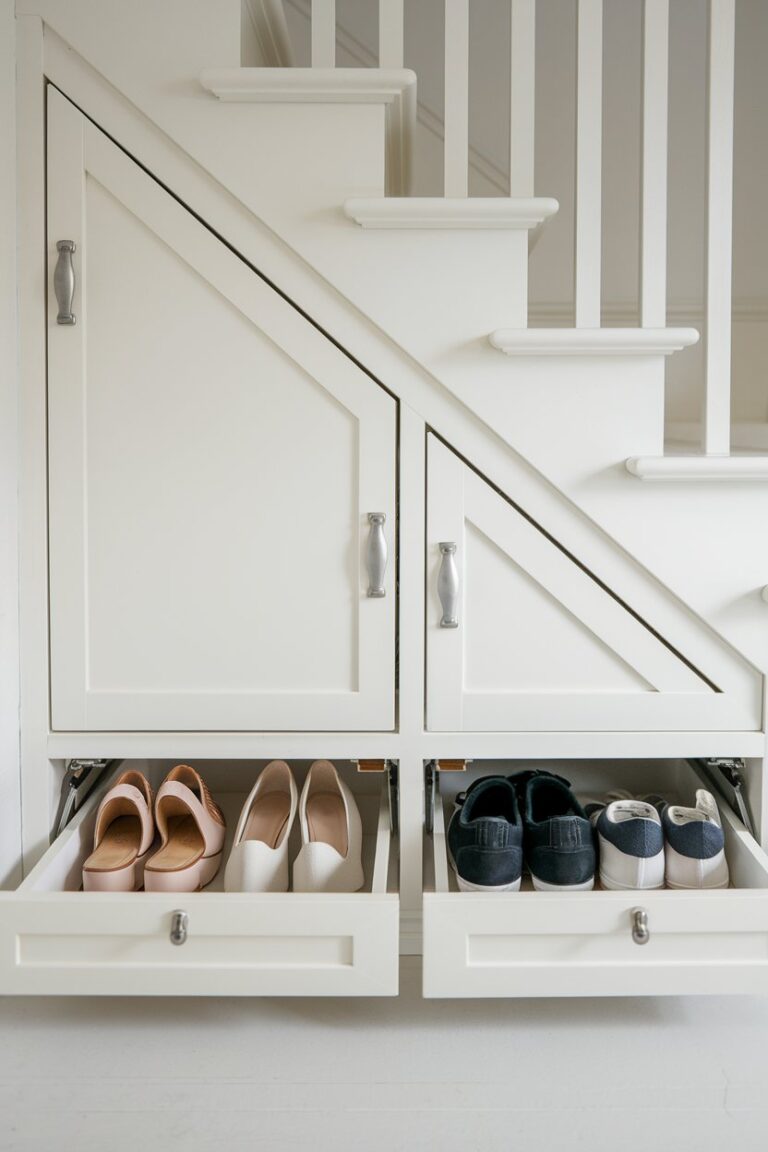 11 DIY Under-Stairs Shoe Storage Ideas