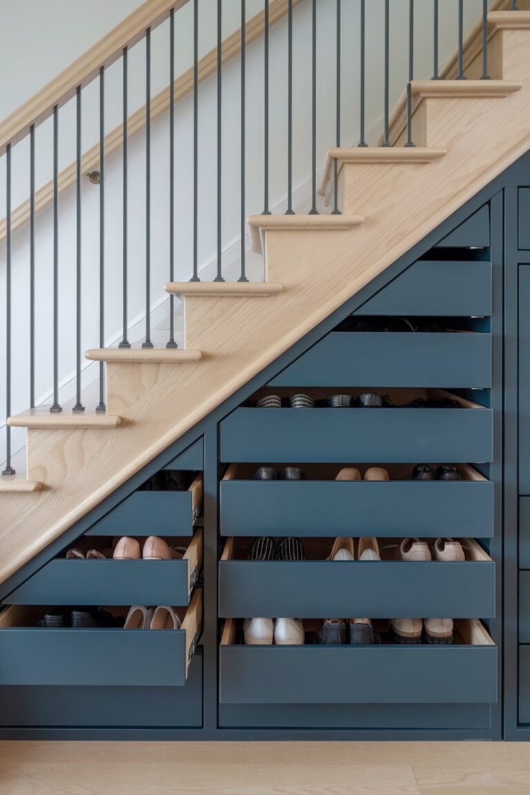 11 DIY Under-Stairs Shoe Storage Ideas