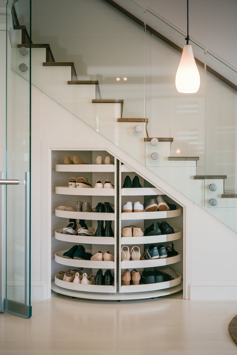 11 DIY Under-Stairs Shoe Storage Ideas