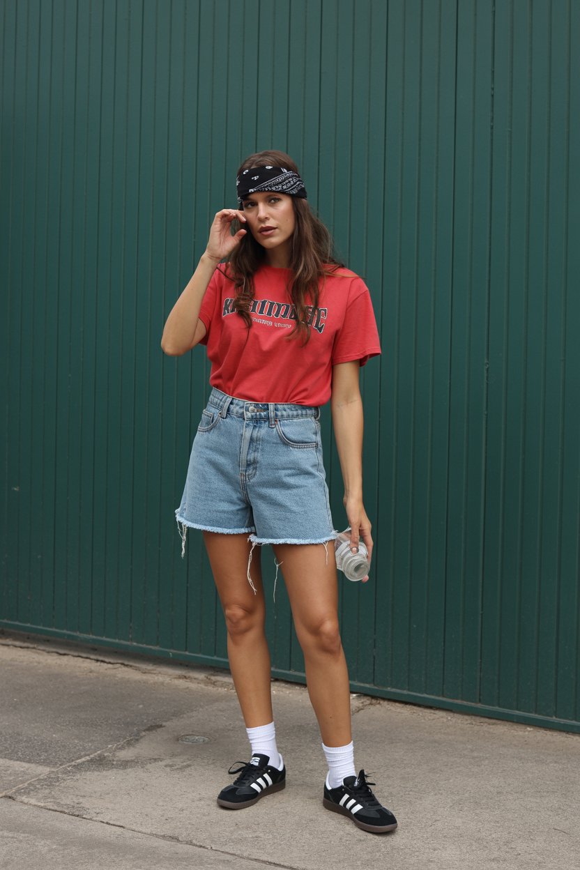 13 Adidas Samba Outfits with Jorts for Women