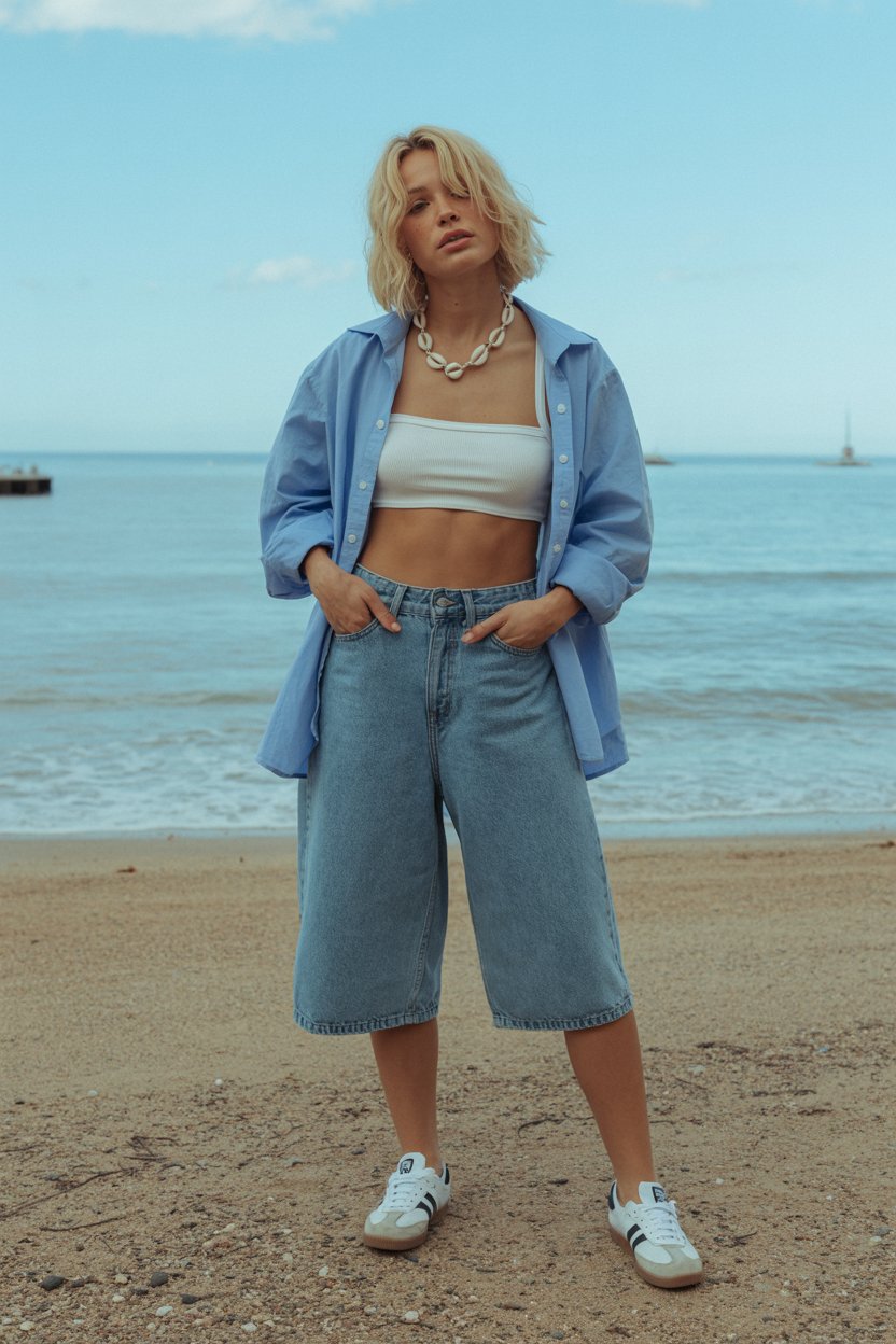 13 Adidas Samba Outfits with Jorts for Women