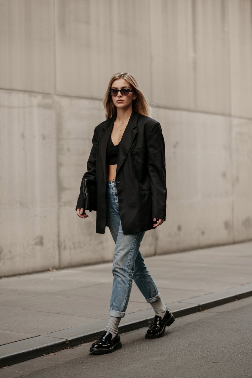 11 Outfit Ideas: How to Style Loafers with Socks and Jeans for Women