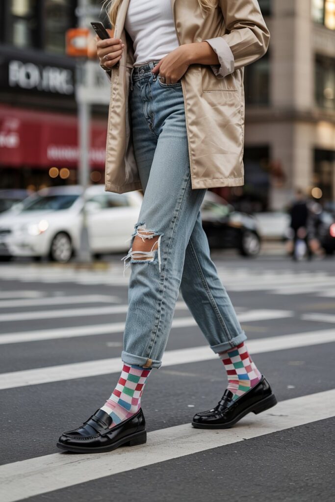 11 Outfit Ideas: How to Style Loafers with Socks and Jeans for Women
