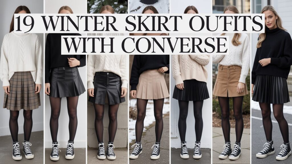 19 Winter Skirt Outfits with Converse You’ll Want to Try This Season
