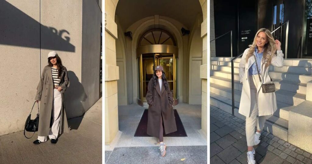 18 Casual Trench Coat Outfit Ideas with Sambas for an Effortless City Look