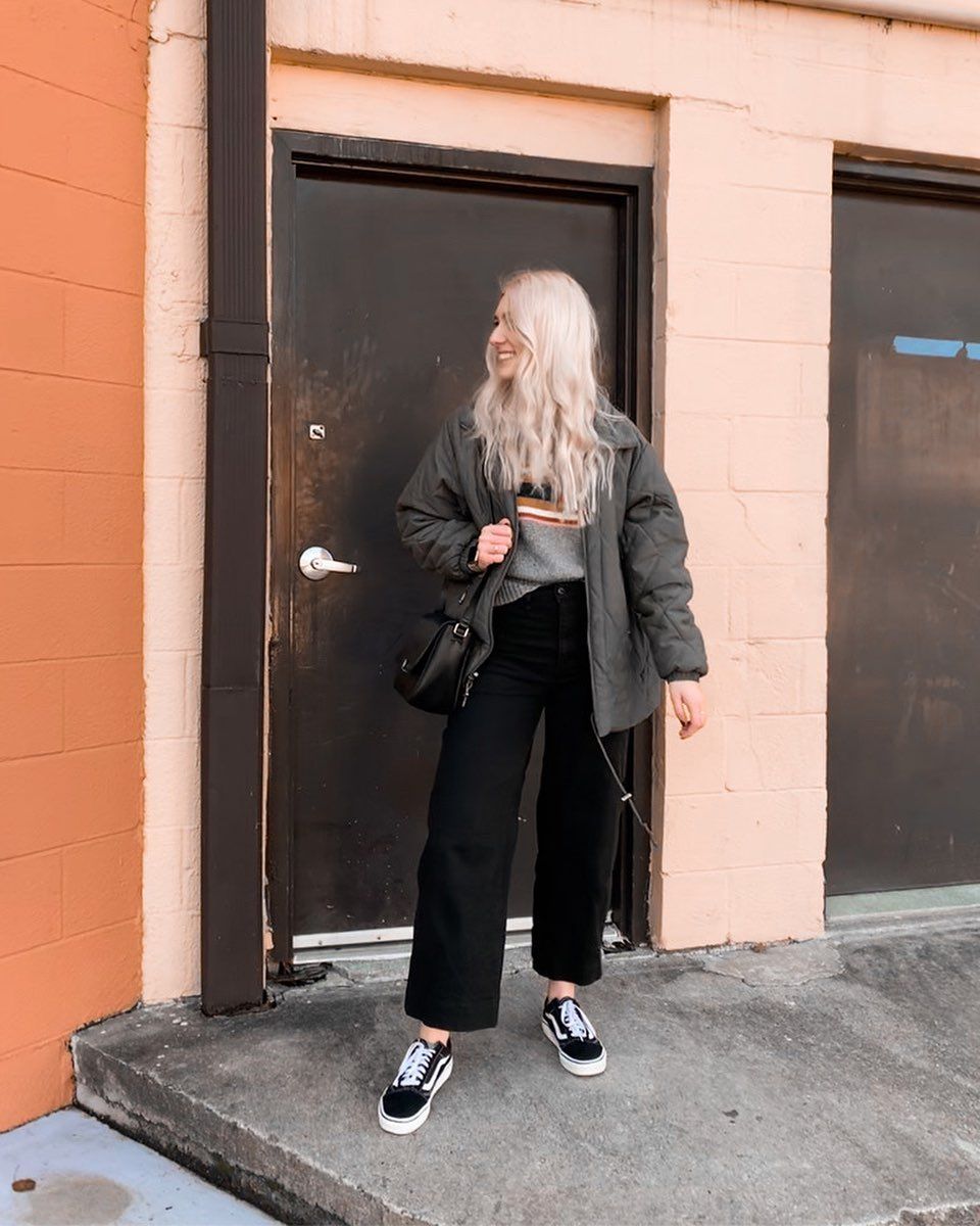 18 Wide-Leg Jeans and Vans Outfit Ideas