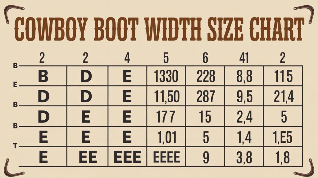 Cowboy Boot Width Size Chart & Guide for Perfect Fit