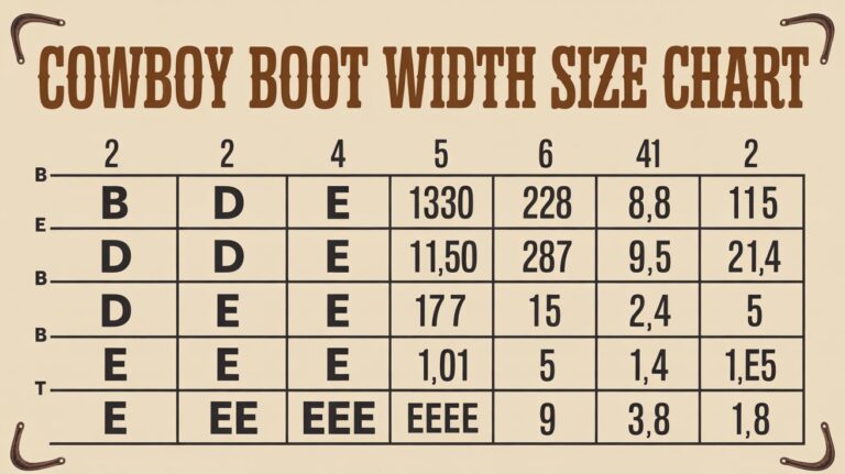 Cowboy Boot Width Size Chart & Guide for Perfect Fit